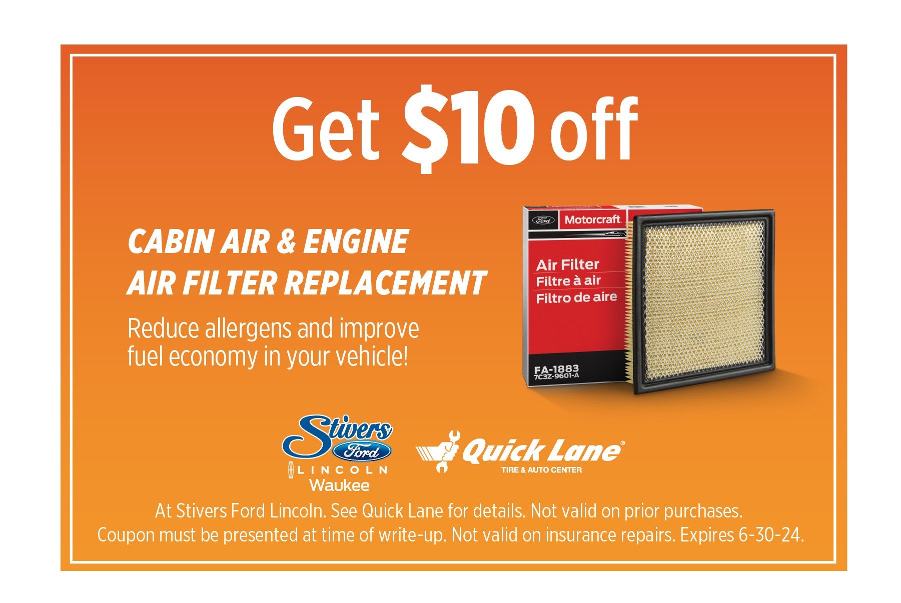Quicklane Specials at Stivers Ford Lincoln