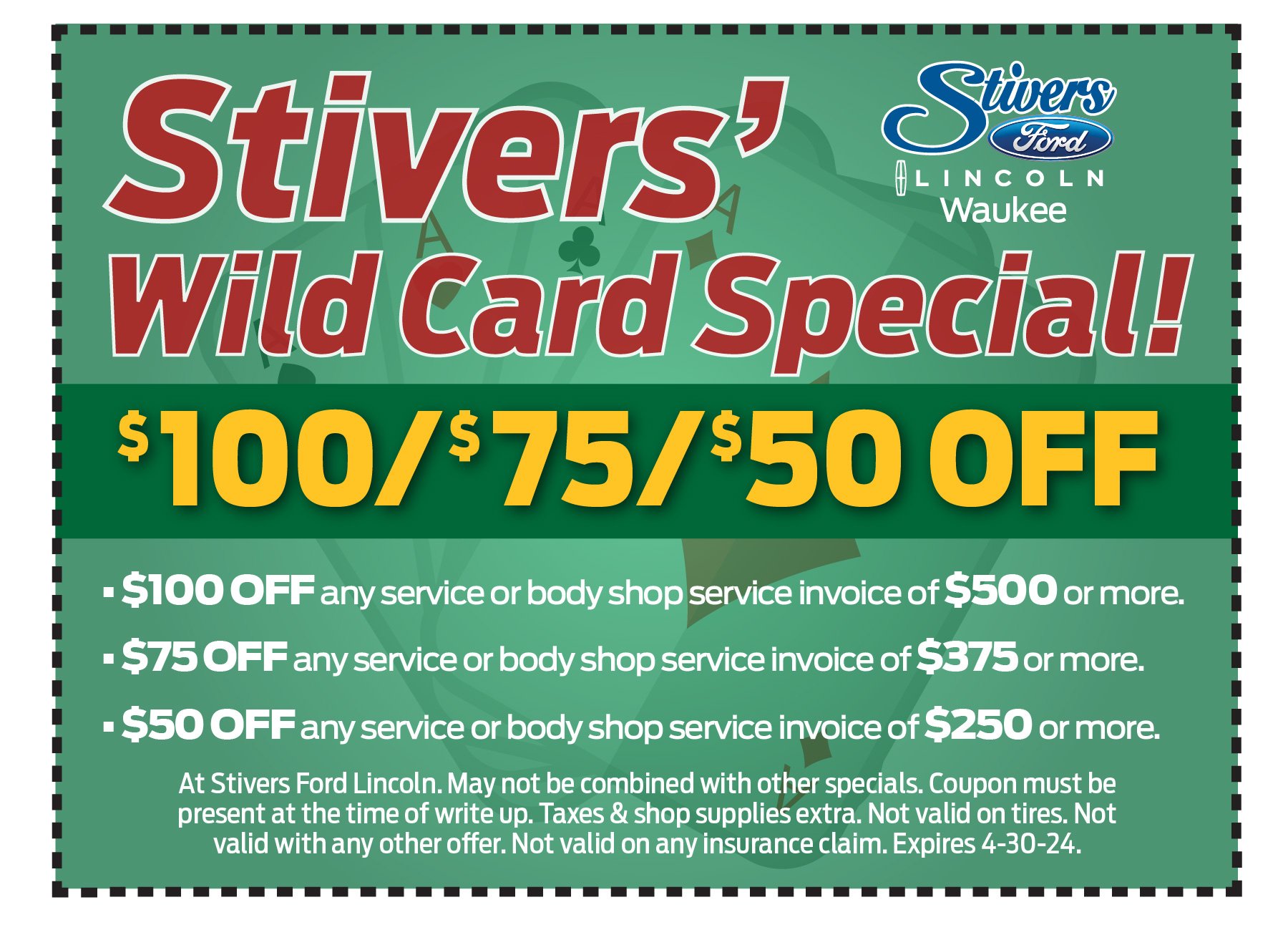 Quicklane Specials at Stivers Ford Lincoln